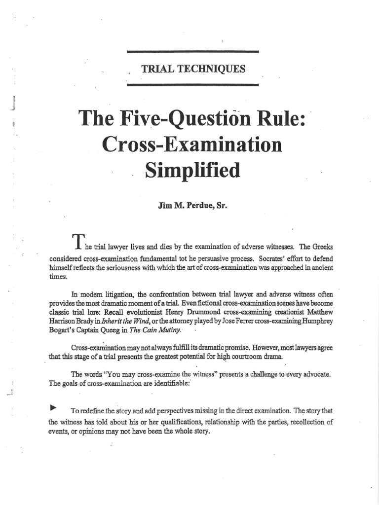 19 - The Five Question Rule-Cross Exam Simplified | PDF