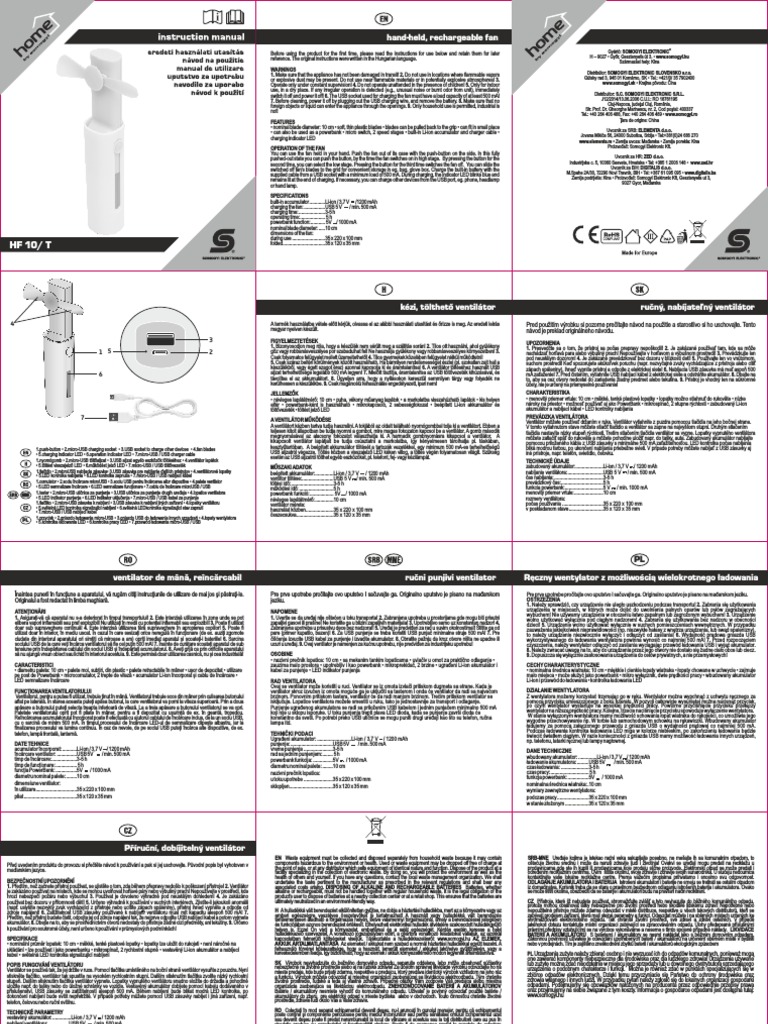 Hand-Held, Rechargeable Fan | PDF | Electronics | Battery (Electricity)
