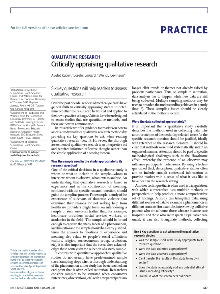 Practice: Critically Appraising Qualitative Research | Download Free ... Practice: Critically Appraising Qualitative Research | Download Free ...