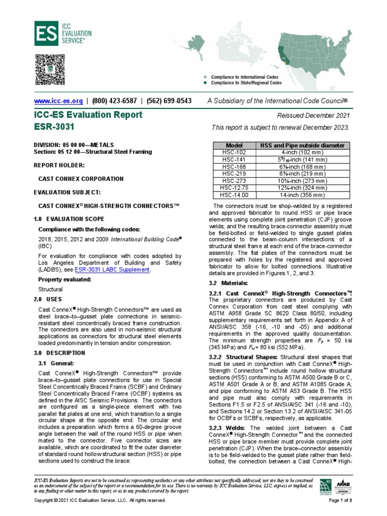 ICC-ES Evaluation Report ESR-3031: - (800) 423-6587 - (562) 699-0543 A ...