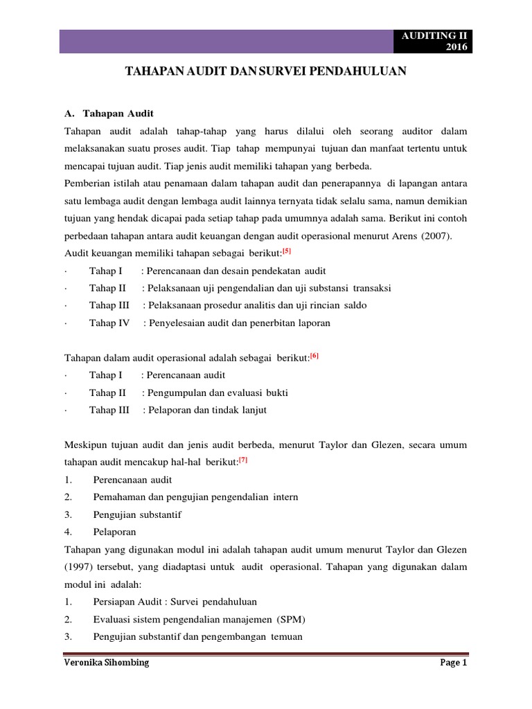 Tahapan Audit Dan Survei Pendahuluan | PDF
