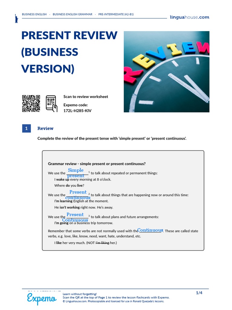 Present Review Business Version American English Student Ver2 | PDF ...