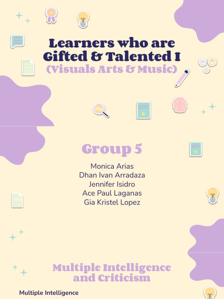 Learners Who Are Gifted and Talented (Visual Arts & Music) | PDF ...
