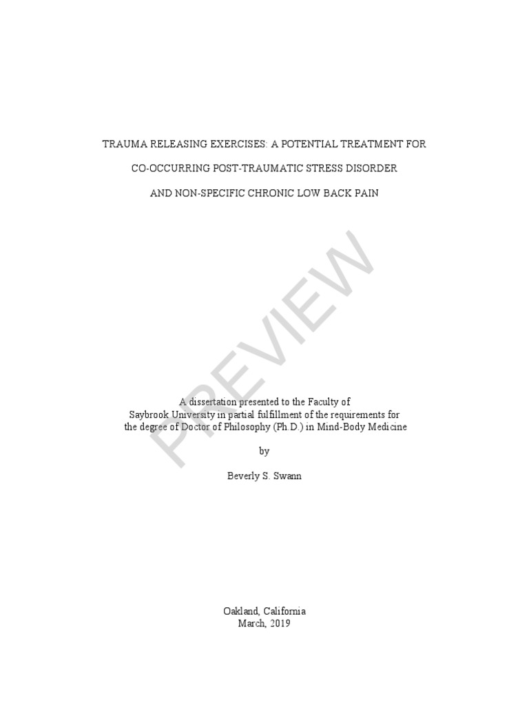 Trauma Releasing Exercises A Potential Treatment For Co-Occurring Post ...