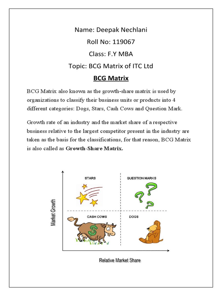 BCG Matrix Analysis of ITC Ltd | PDF | Economies | Market (Economics)