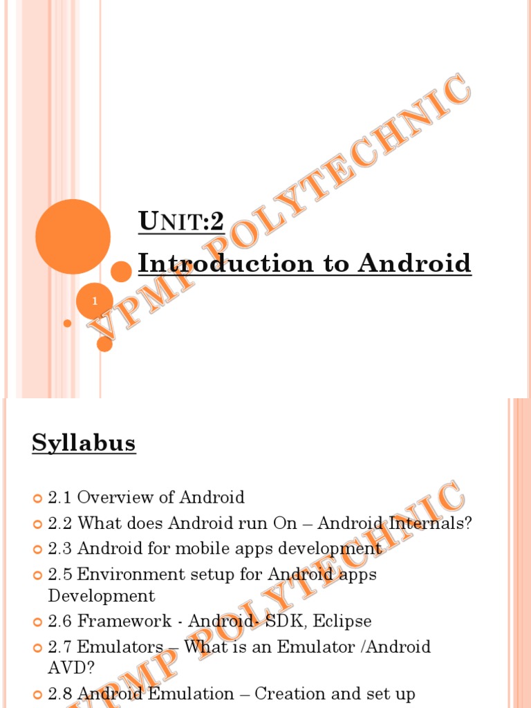 Unit 2 MCAD | PDF | Android (Operating System) | Eclipse (Software)