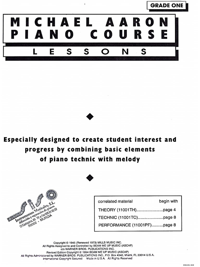 Michael Aaron Piano Course Grade 1 | PDF