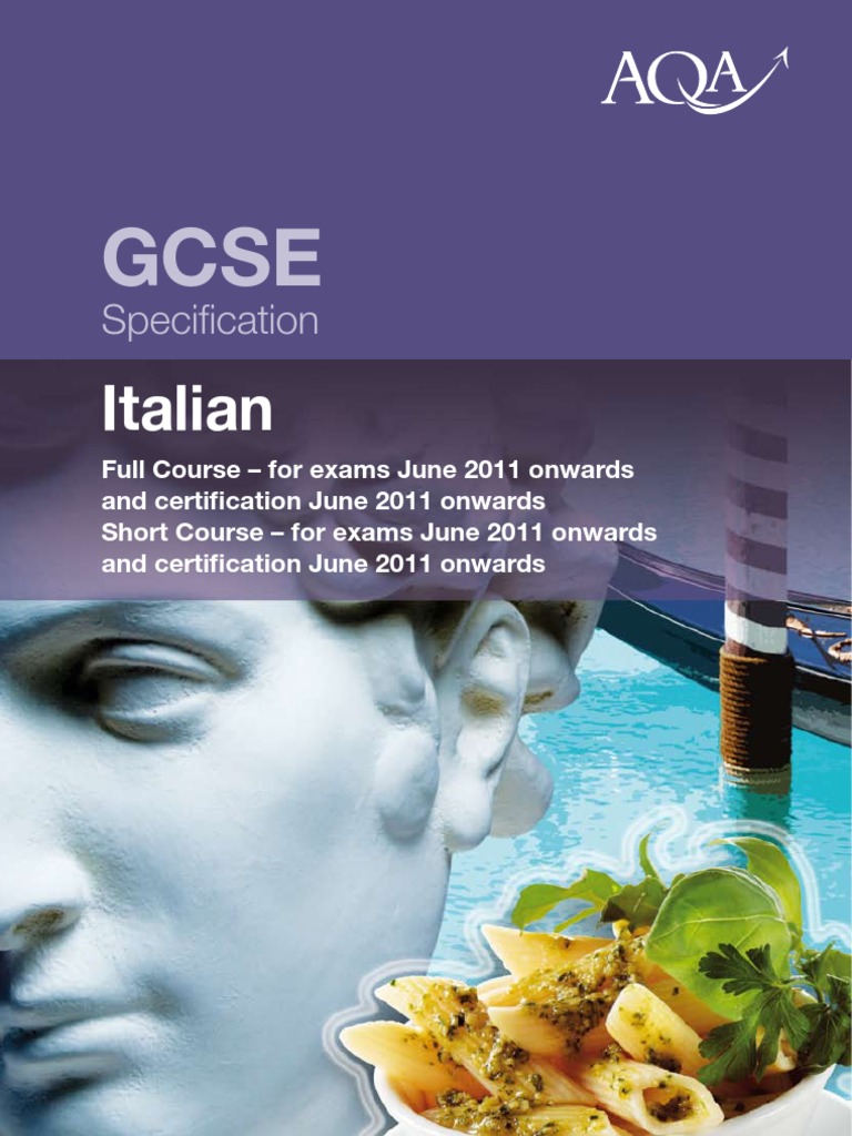 AQA-Gcse Italian Specicification | PDF | Fluency | Reading Comprehension