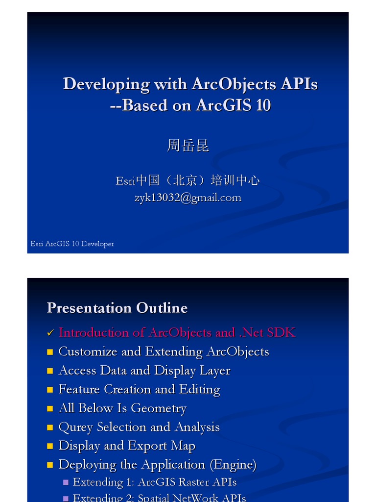 Developing With Arc Objects APIs | PDF | Arc Gis | Areas Of Computer ...