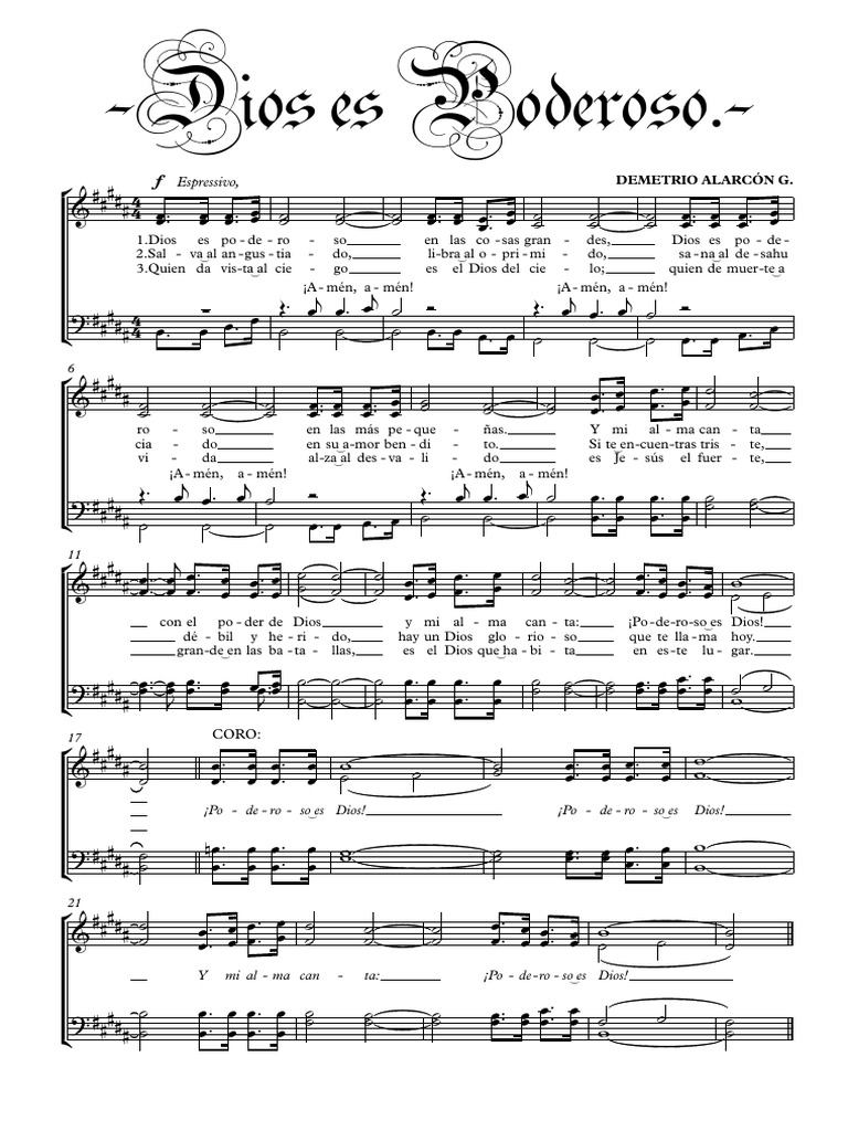DIOS ES PODEROSO - Partitura Completa | PDF