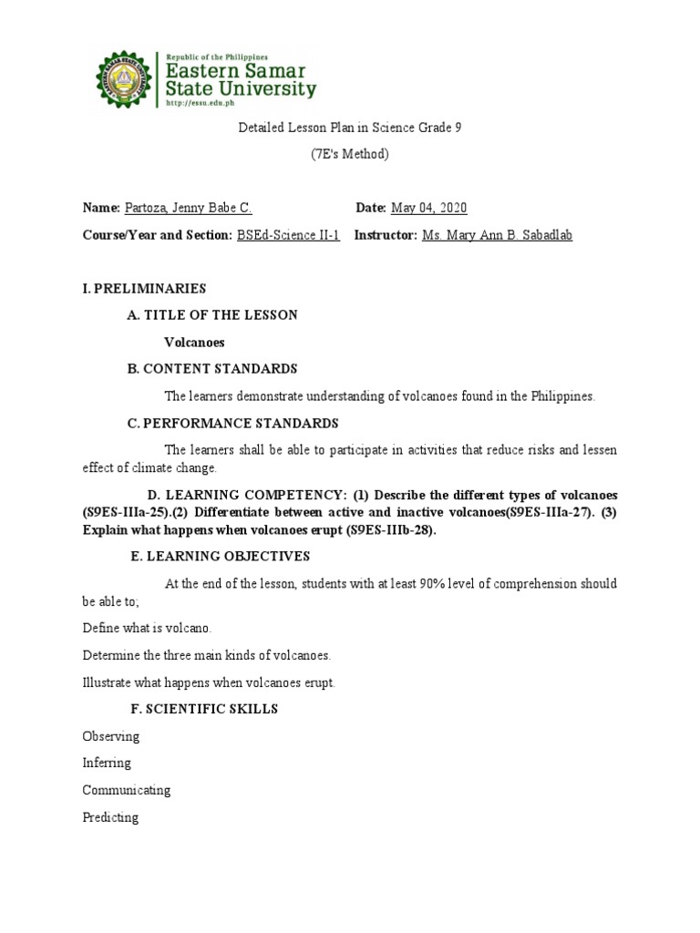 A Detailed Lesson Plan in Science | PDF | Lesson Plan | Learning