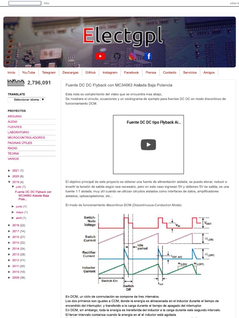 Fuente DC DC Flyback Con MC34063 Aislada Baja Potencia | PDF