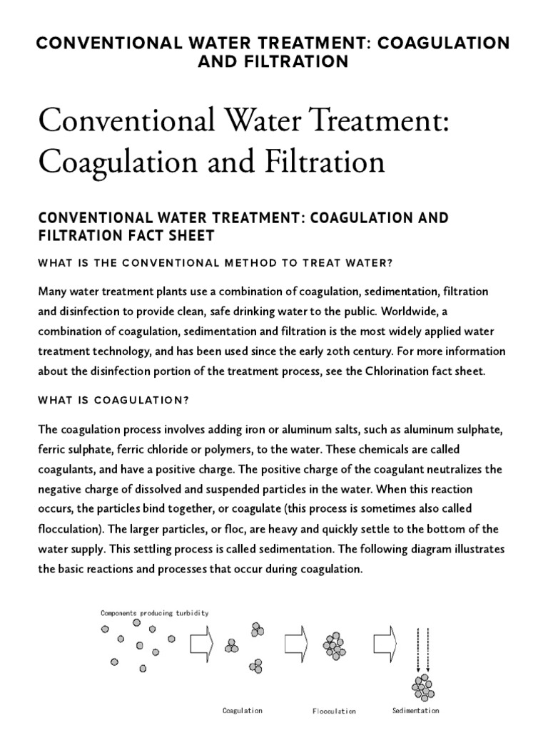 Conventional Water Treatment - Coagulation and Filtration - Safe ...