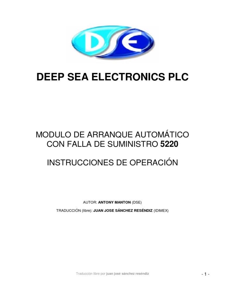 Dse5220 Manual | PDF | Arranque | Pantalla de cristal líquido