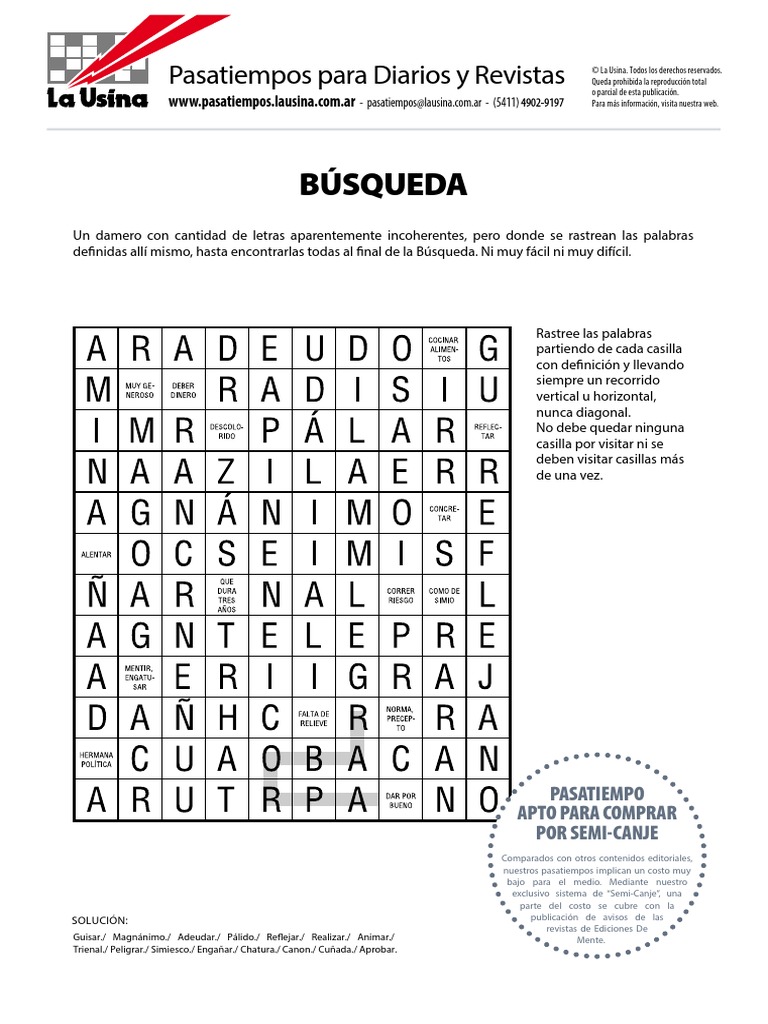 Pasatiempos Busquedas | PDF