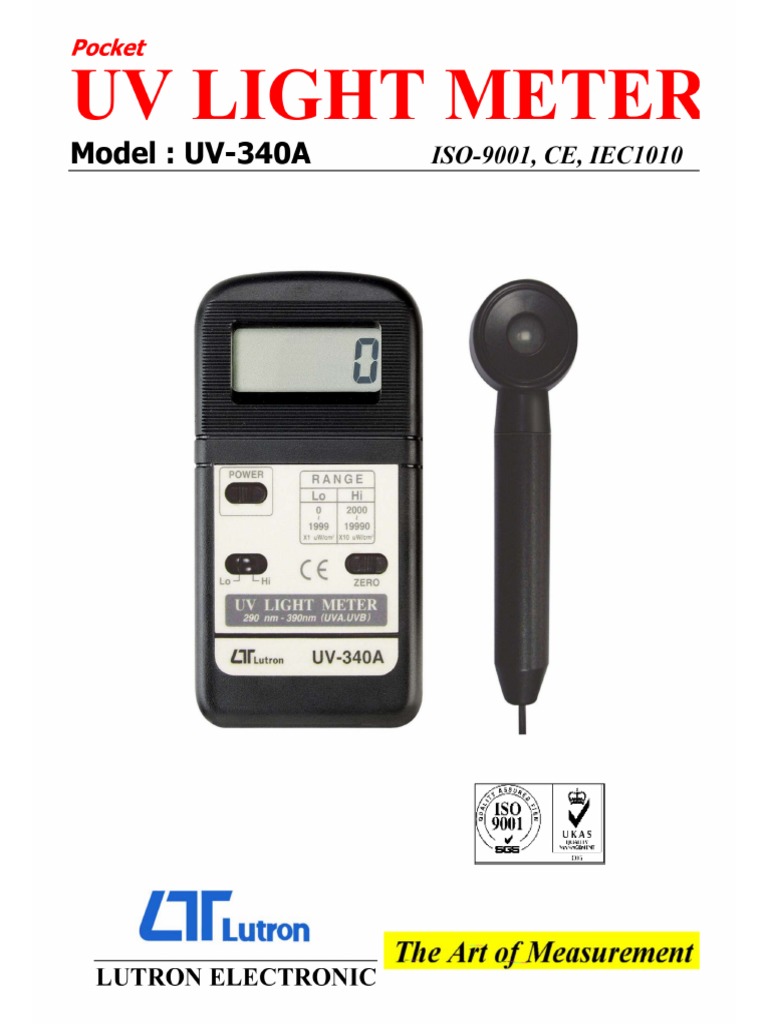 Recommend Digital UV Light Meter - Lutron UV-340A As J221 Is Now Phased Out - Jan 22 | PDF
