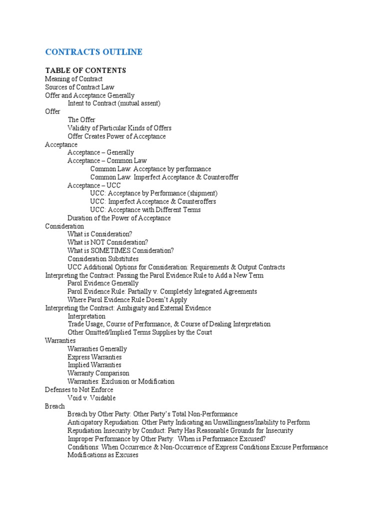 Comprehensive Contract Law Guide | PDF | Law