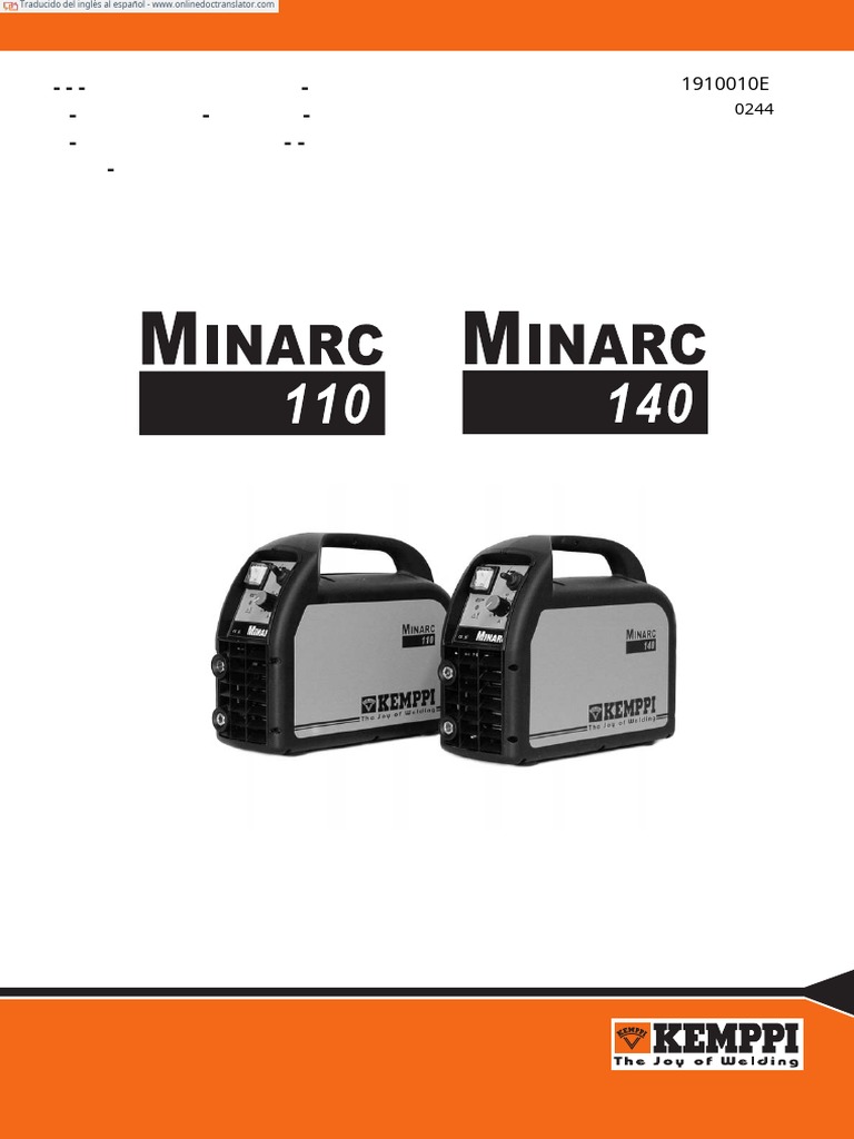 Minarc 110 140 Operating Manual en - En.es | PDF | Construcción | Soldadura