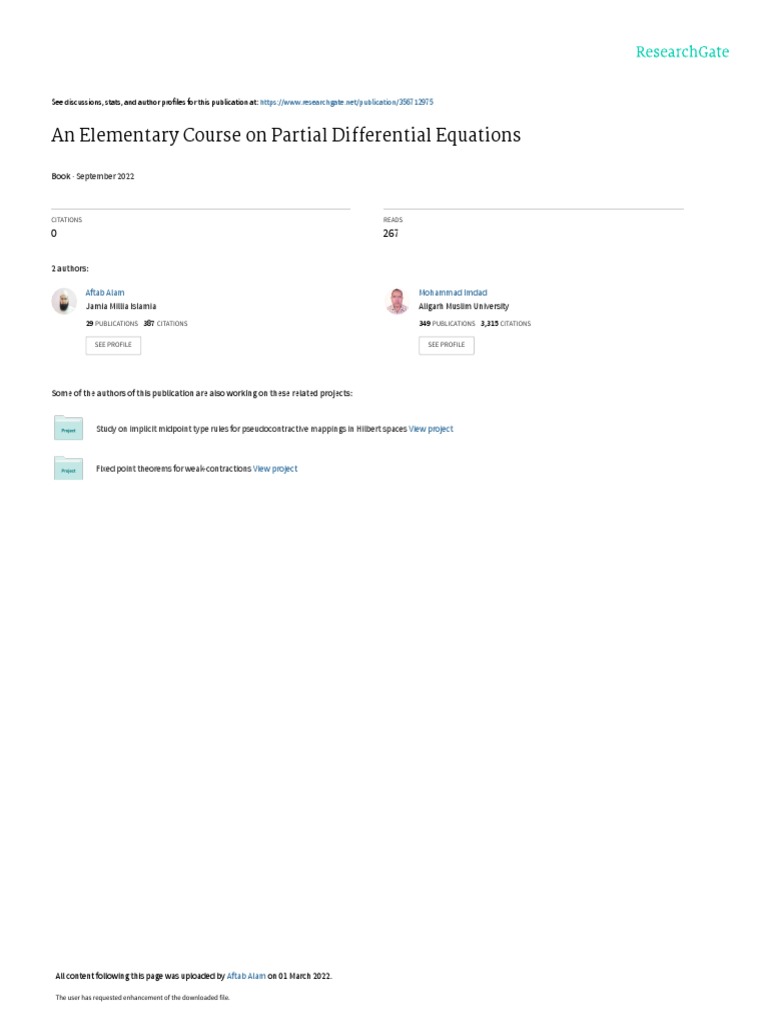 Pde Book | PDF | Partial Differential Equation | Differential Equations
