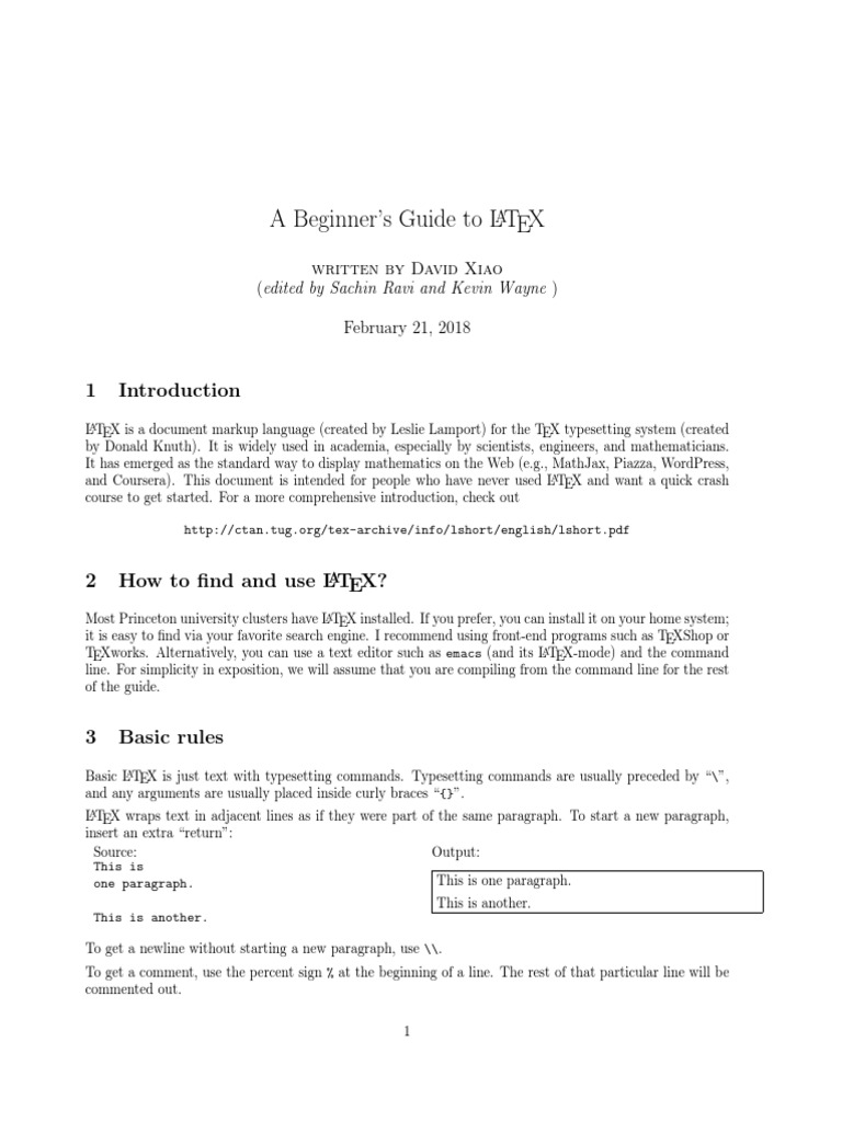 A Beginner's Guide To L TEX | PDF | Algorithms | Te X