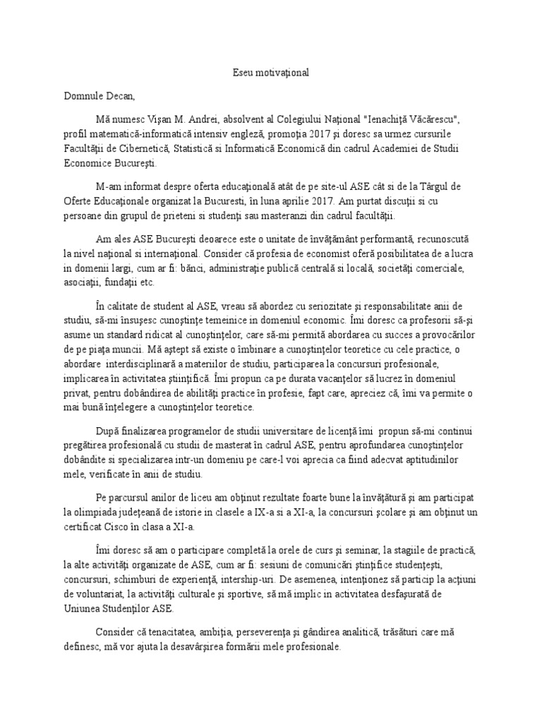 Eseu Motivational | PDF