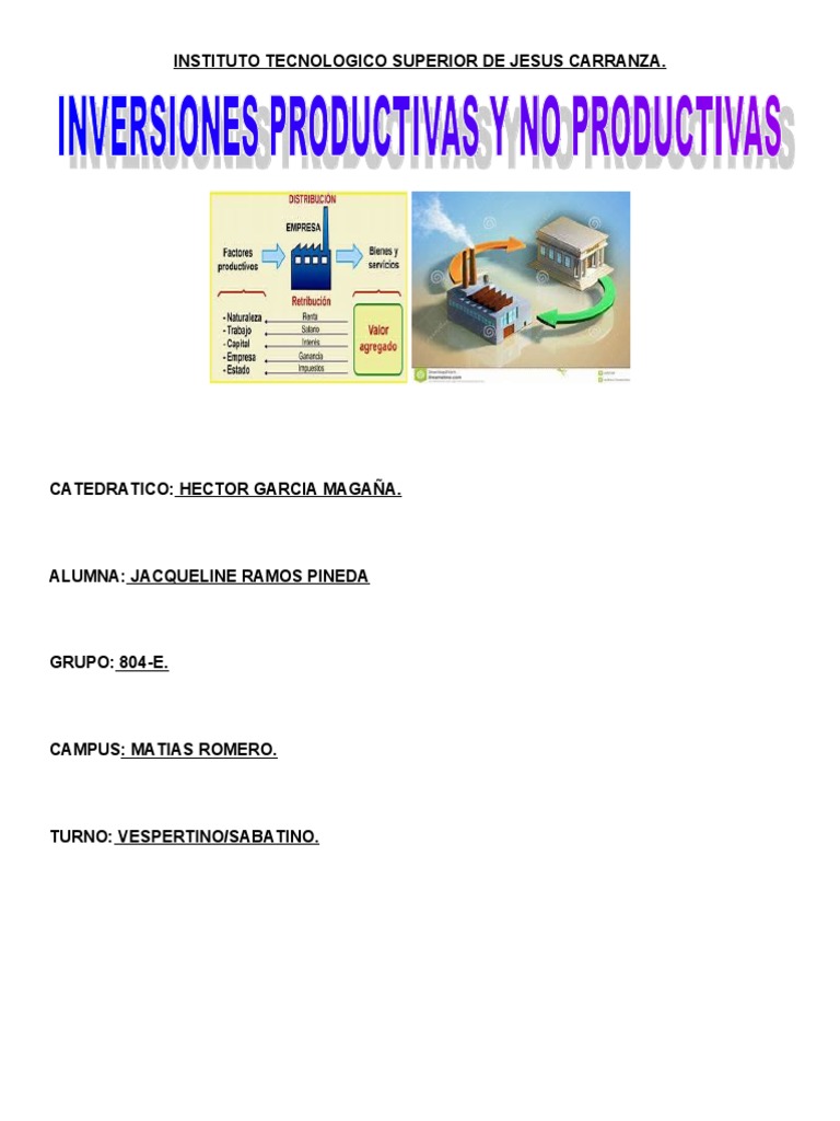 Clasificación de Inversiones Productivas | PDF | Interés | Business
