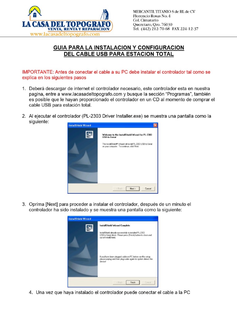 Instalacion Cable Topcon | PDF