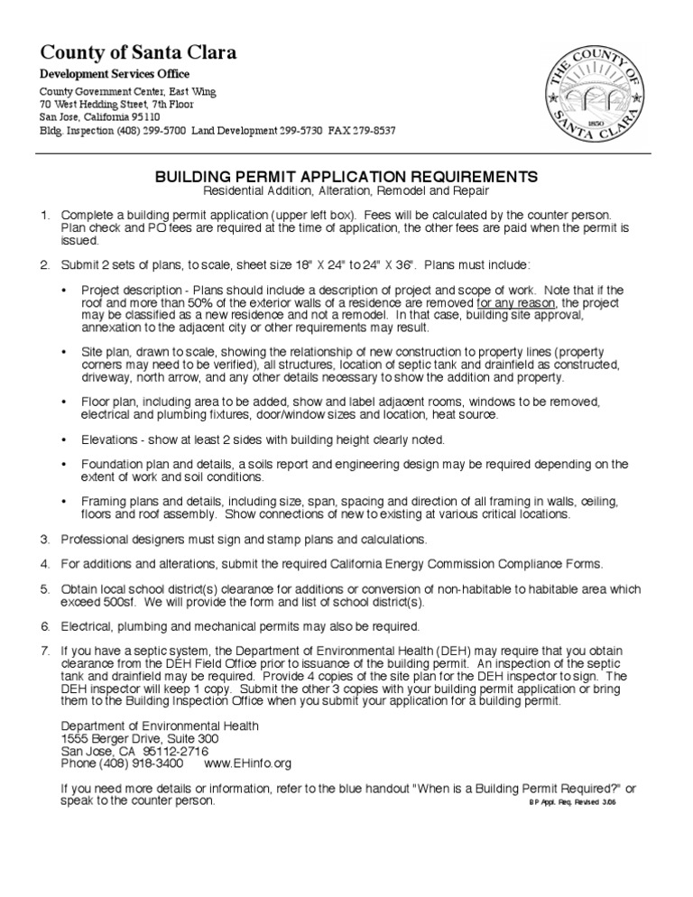 Building Permit Application Requirement | PDF | Framing (Construction ...