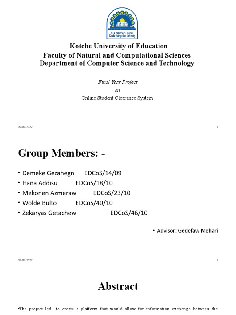 Online Student Clearnce System | PDF | Use Case | Feasibility Study