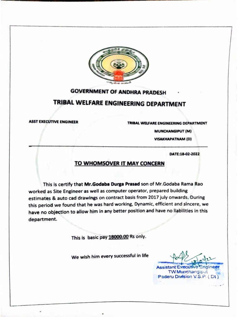 Work Experience Letter | PDF