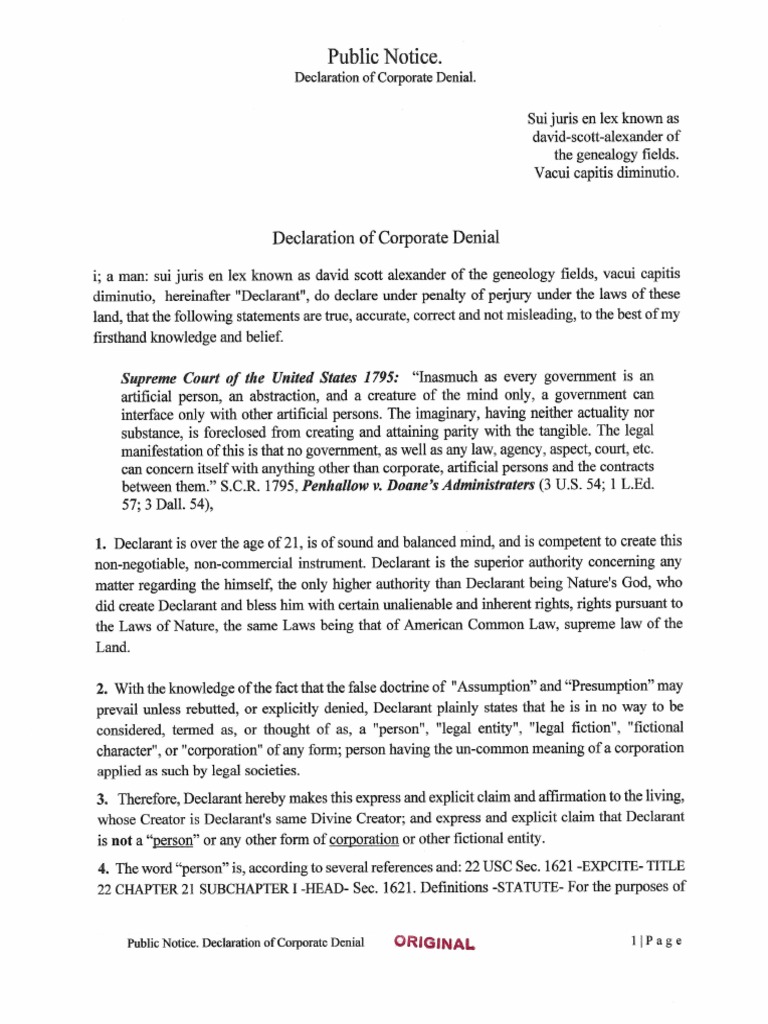 5 5 2022 Declaration of Corp - Denial | PDF