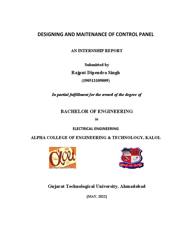 Control Panel Design and Maintenance Report | PDF | Programmable Logic ...