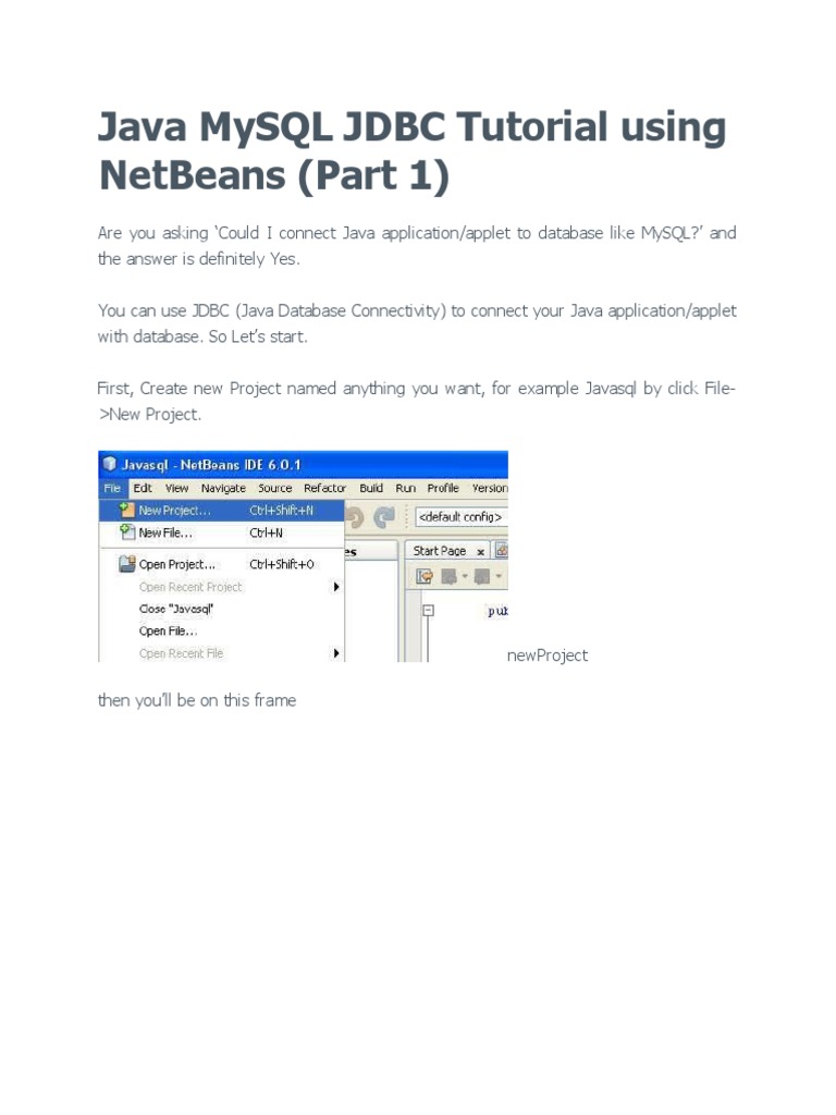 Java MySQL JDBC Tutorial Using NetBeans | Download Free PDF | Databases | My Sql
