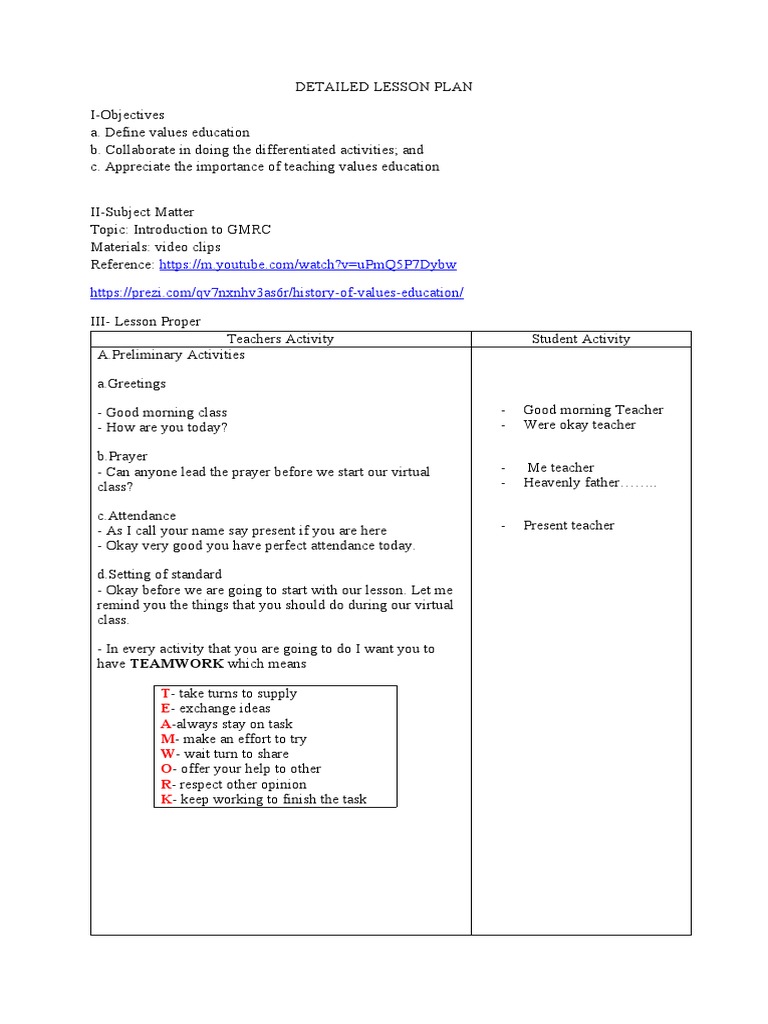 DETAILED LESSON PLAN in Educ 227 | PDF | Morality | Value (Ethics)