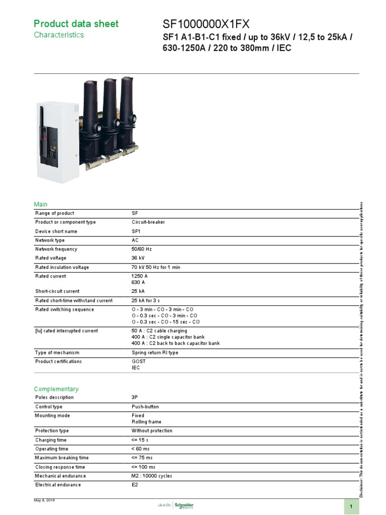 Datasheet Interruptor Schneider | PDF | Insulator (Electricity) | Capacitor