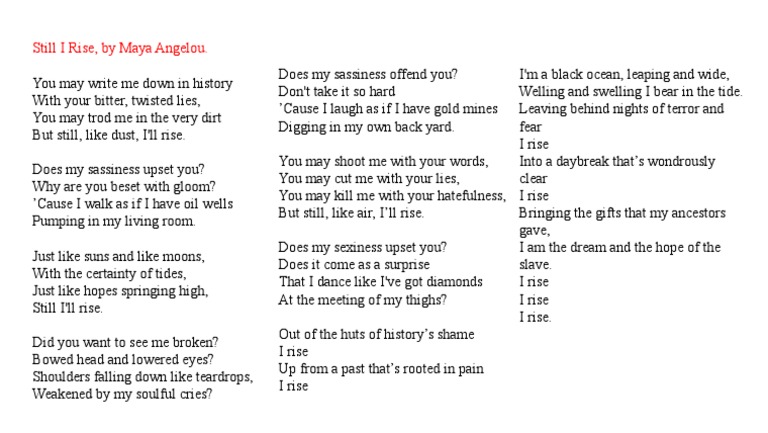 Maya Angelou, Reading | PDF