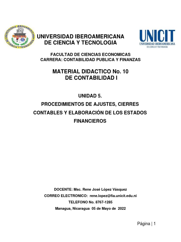 MATERIAL DIDACTICO No. 10 CONTABILIDAD I | Descargar gratis PDF ...