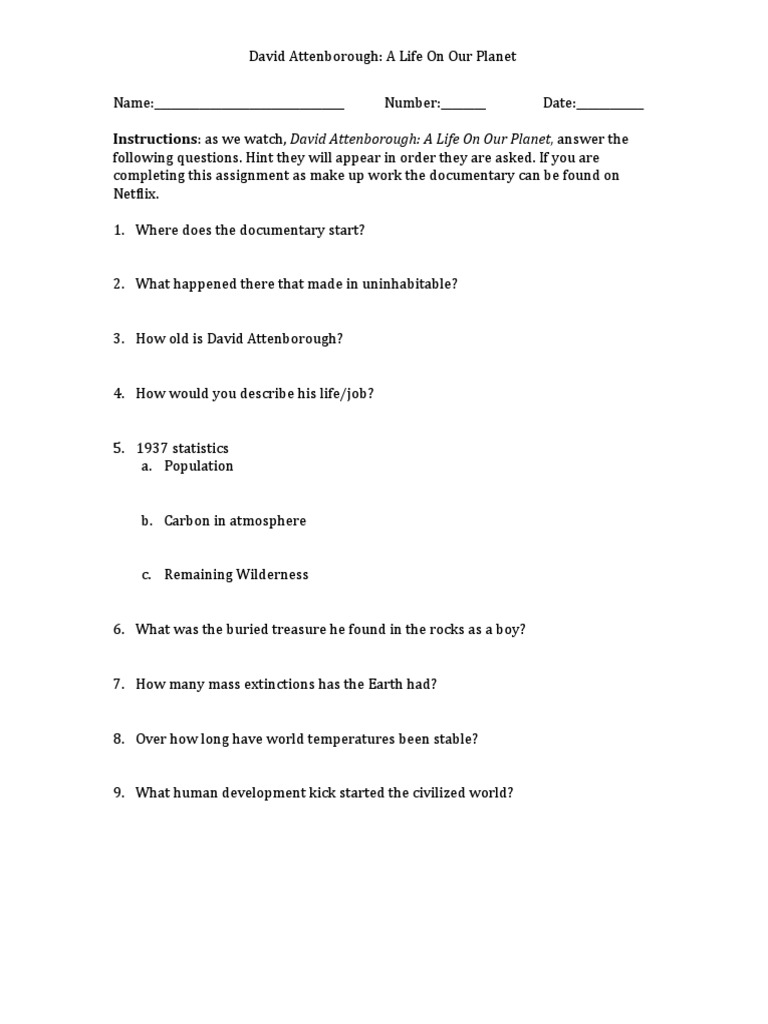 Instructions: As We Watch, David Attenborough: A Life On Our Planet ...