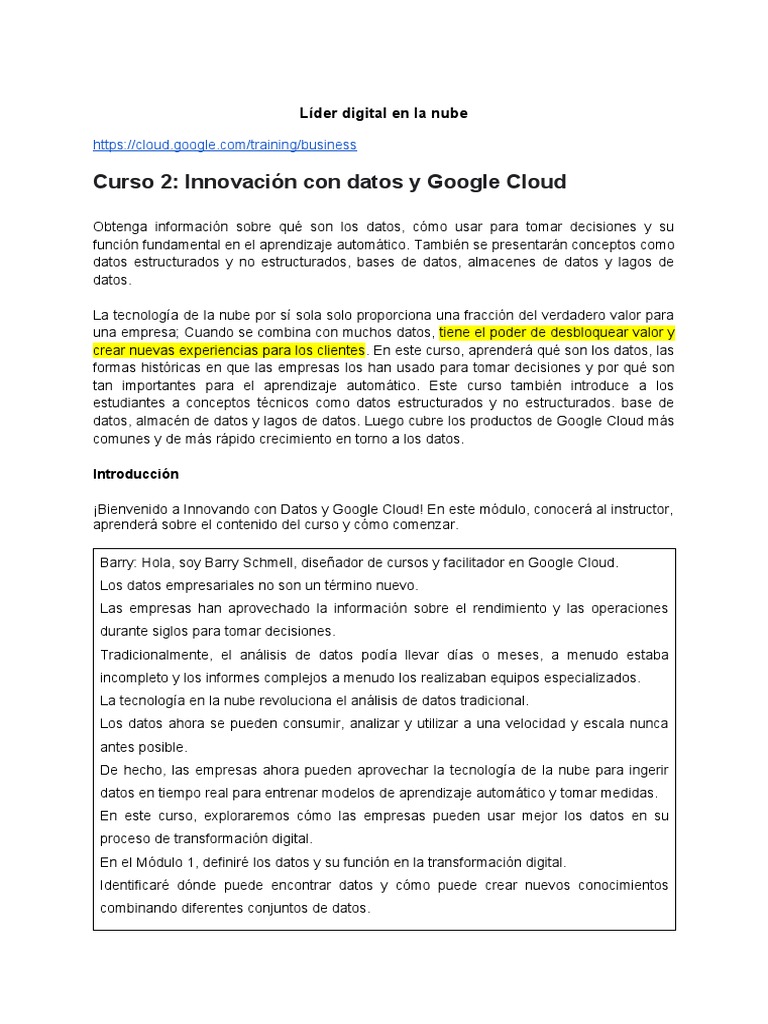 ES - Course2 - Cloud Digital Leader | PDF