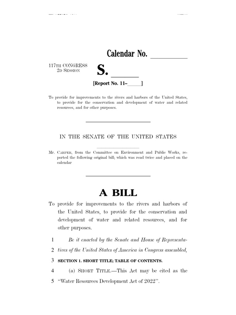Water Resources Development Act (WRDA) of 2022 | Download Free PDF ...