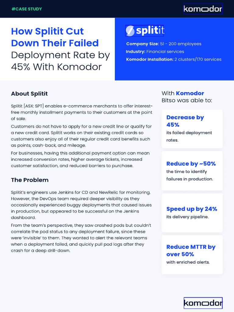 How Splitit Cut Down Their Failed Deployment Rate by 45% With Komodor ...