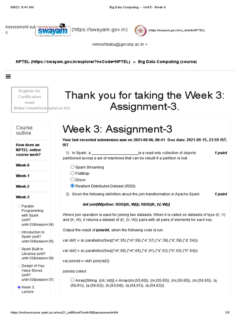 Big Data Computing - Assignment 3 | PDF | Apache Spark | Computer Architecture