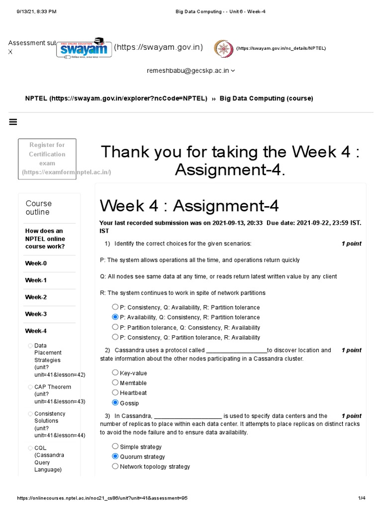 Big Data Computing Assignment 4 Pdf Table Database Information Retrieval 6075