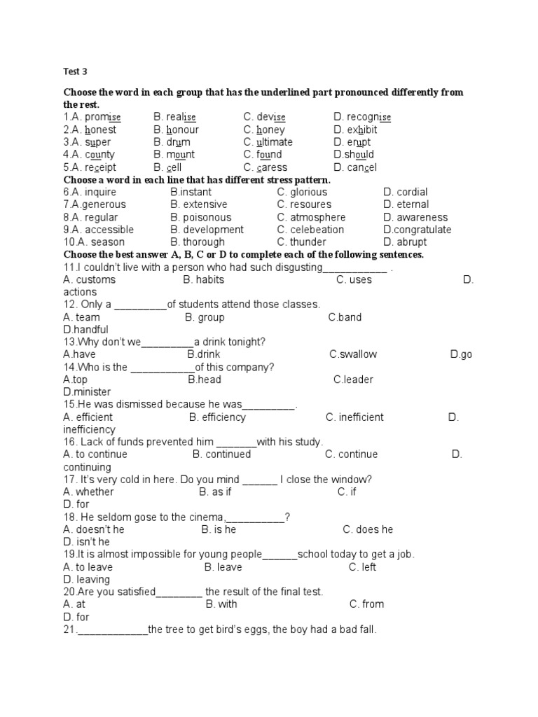 Analysis of an English Language Proficiency Test Containing Grammar ...