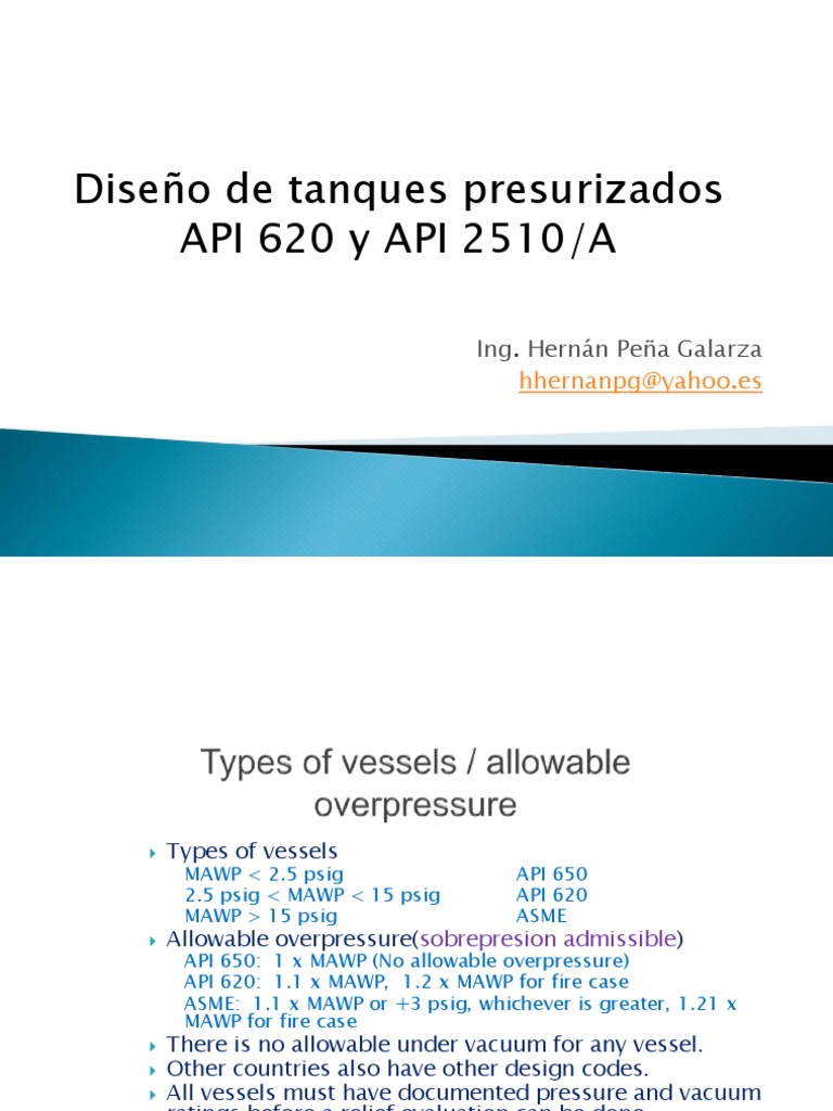 Diseño de Tanques Presurizados API 620 | PDF
