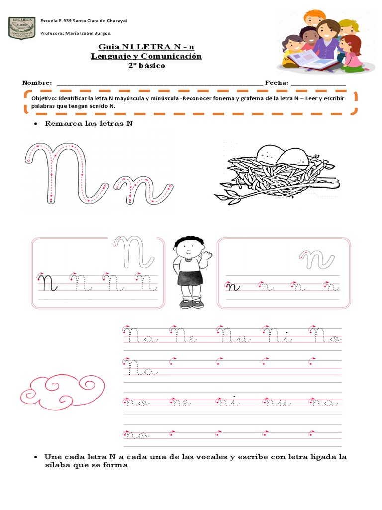 Guia Letra N | PDF | Cognición | Ortografía