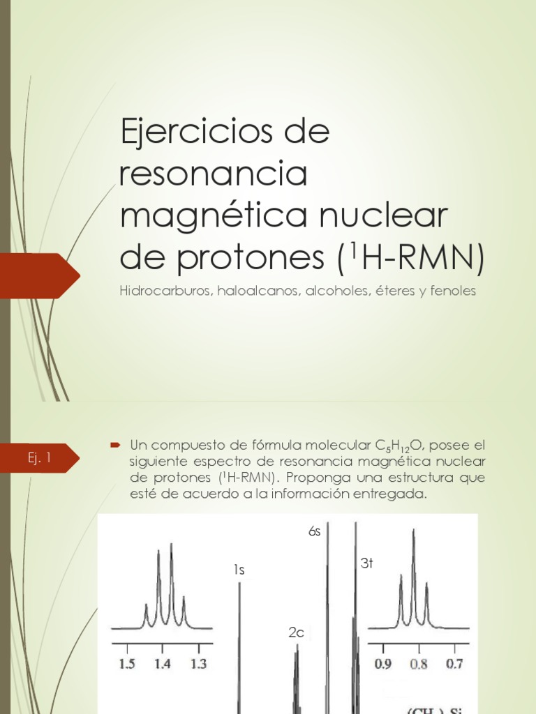 Ejercicios de 1H-RMN para Hidrocarburos y Alcoholes | PDF | Resonancia magnética nuclear | Química