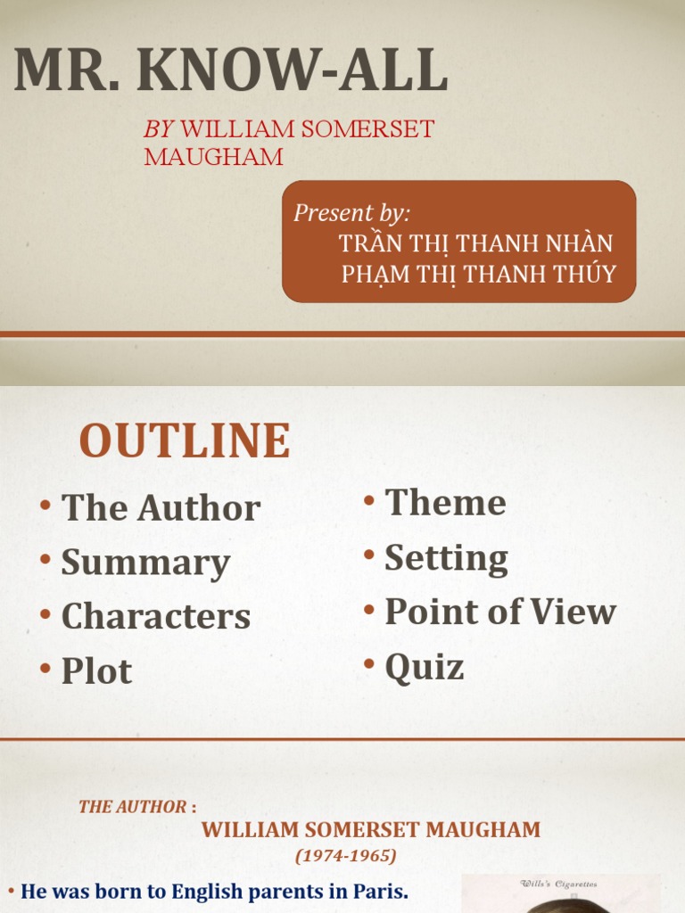 By William Somerset: Mr. Know-All | PDF | W. Somerset Maugham