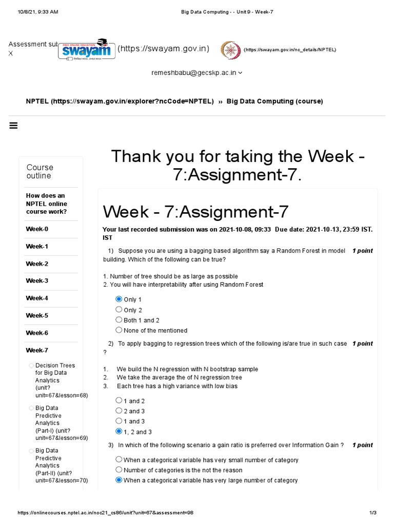 Big Data Computing - Assignment 7 | PDF | Predictive Analytics | Regression Analysis