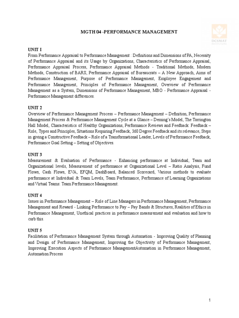 PM Note | PDF | Performance Appraisal | Performance Management